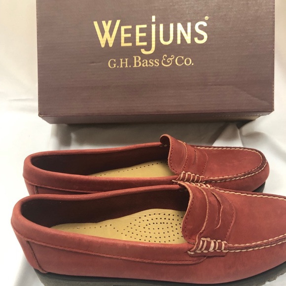 G.H. Bass & Co. | Shoes | Bass Weejuns Red Suede Loafers Size 9 | Poshmark